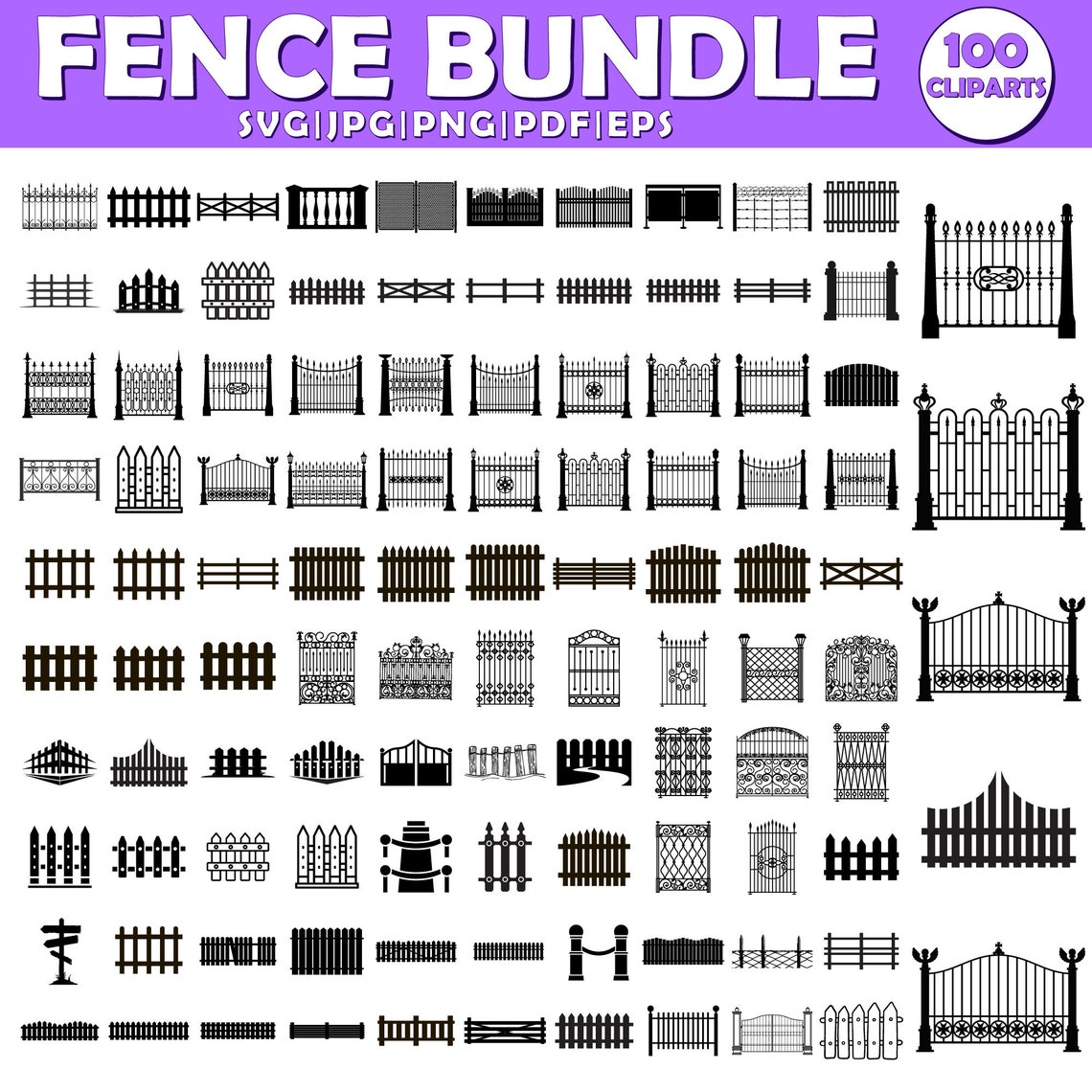 Home Fence Svg, Fence Clipart, Fence PNG, Door Fence Svg, Iron Cast ...
