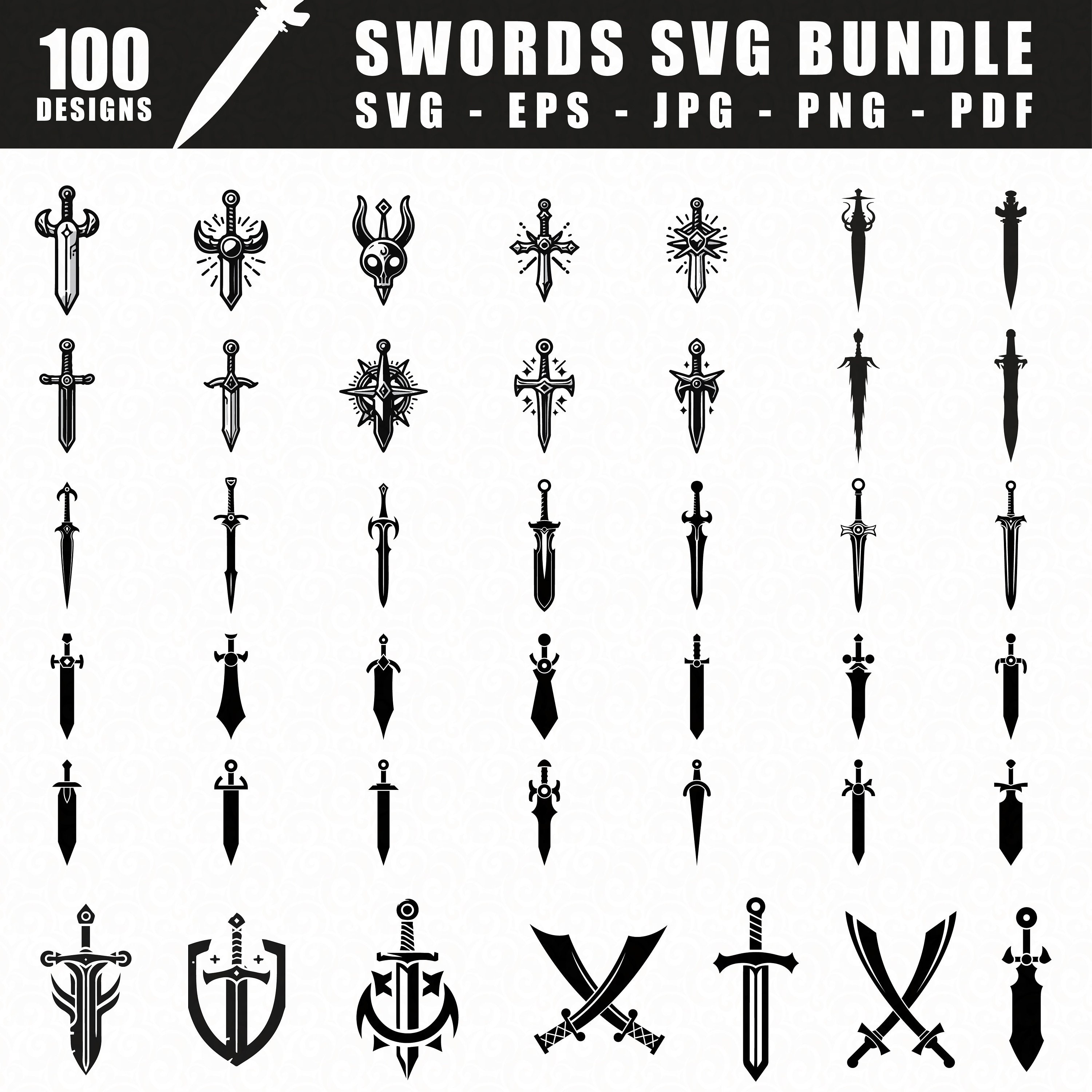 Sword Svg Bundles, Sword Clipart, Weapon Svg, Swords Cut Files for ...