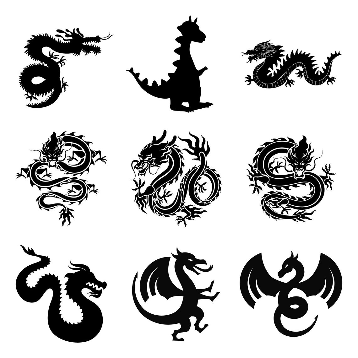 Dragon Svg Bundles, Dragon PNG, Dragom Clipart, Dragon Svg Cut Files ...