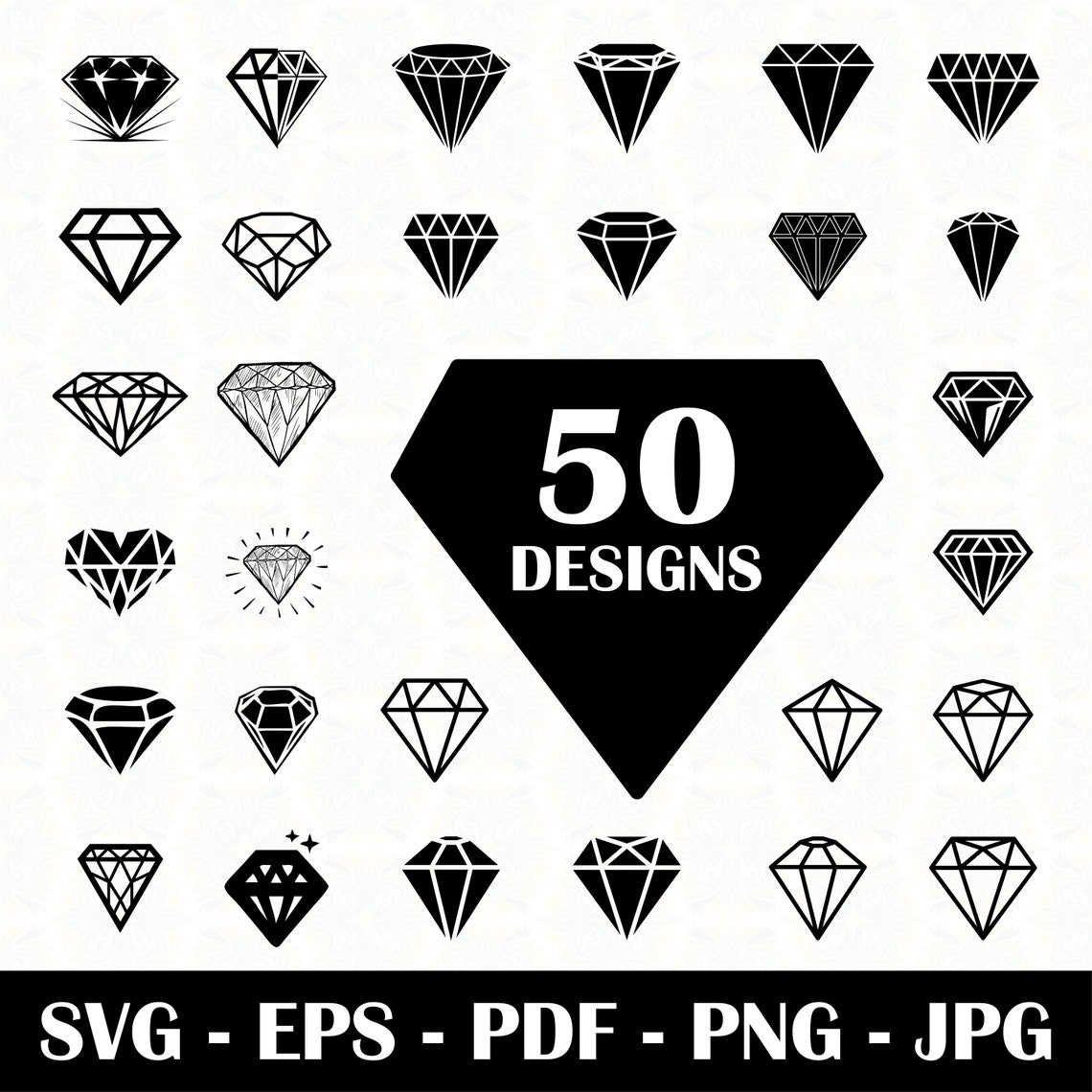 Diamond Svg Bundles, Diamond Clipart, Crystal Svg, Crystal Clipart ...