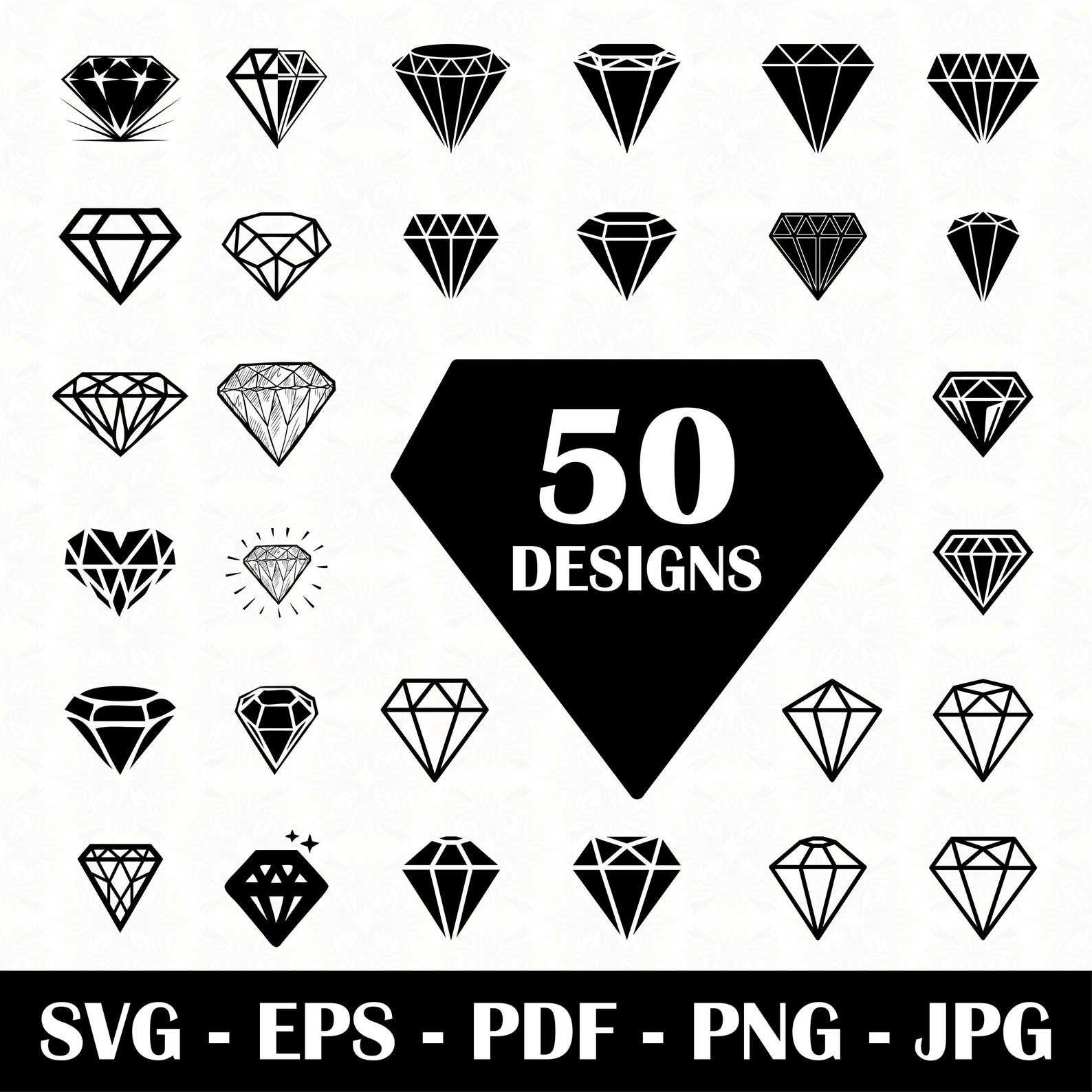 Diamond Svg Bundles, Diamond Clipart, Crystal Svg, Crystal Clipart ...