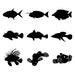 Lots de poissons Svg, Lots PNG de poisson, Clipart poisson, Silhouette ...