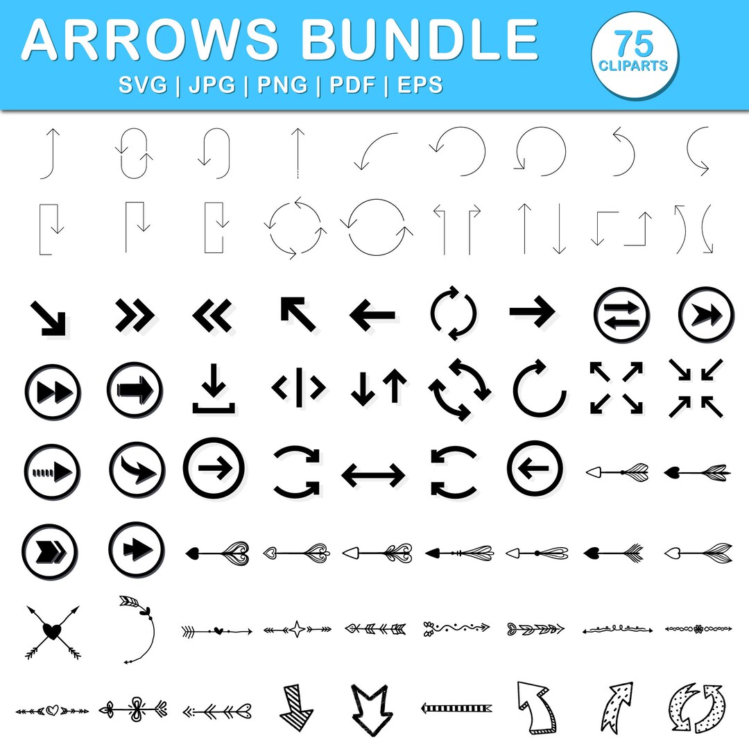 Arrow Svg Bundles, Archery Svg Bundles, Arrow Clipart, Bow Svg, Hand ...