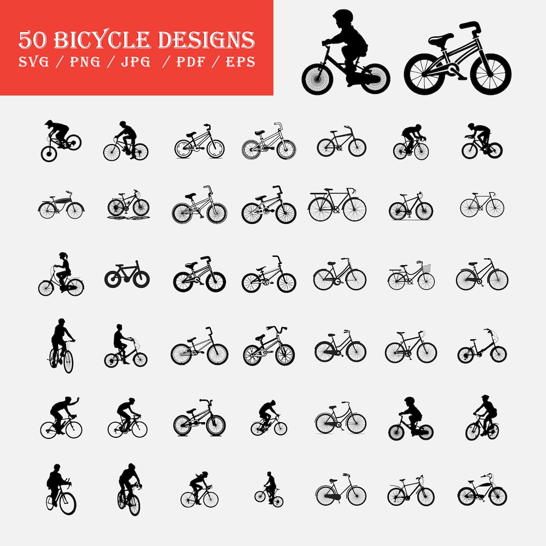 Bicycle Svg Clipart, Bicycle Svg, Cycle Svg Bundles, Mountain Cycle Svg ...
