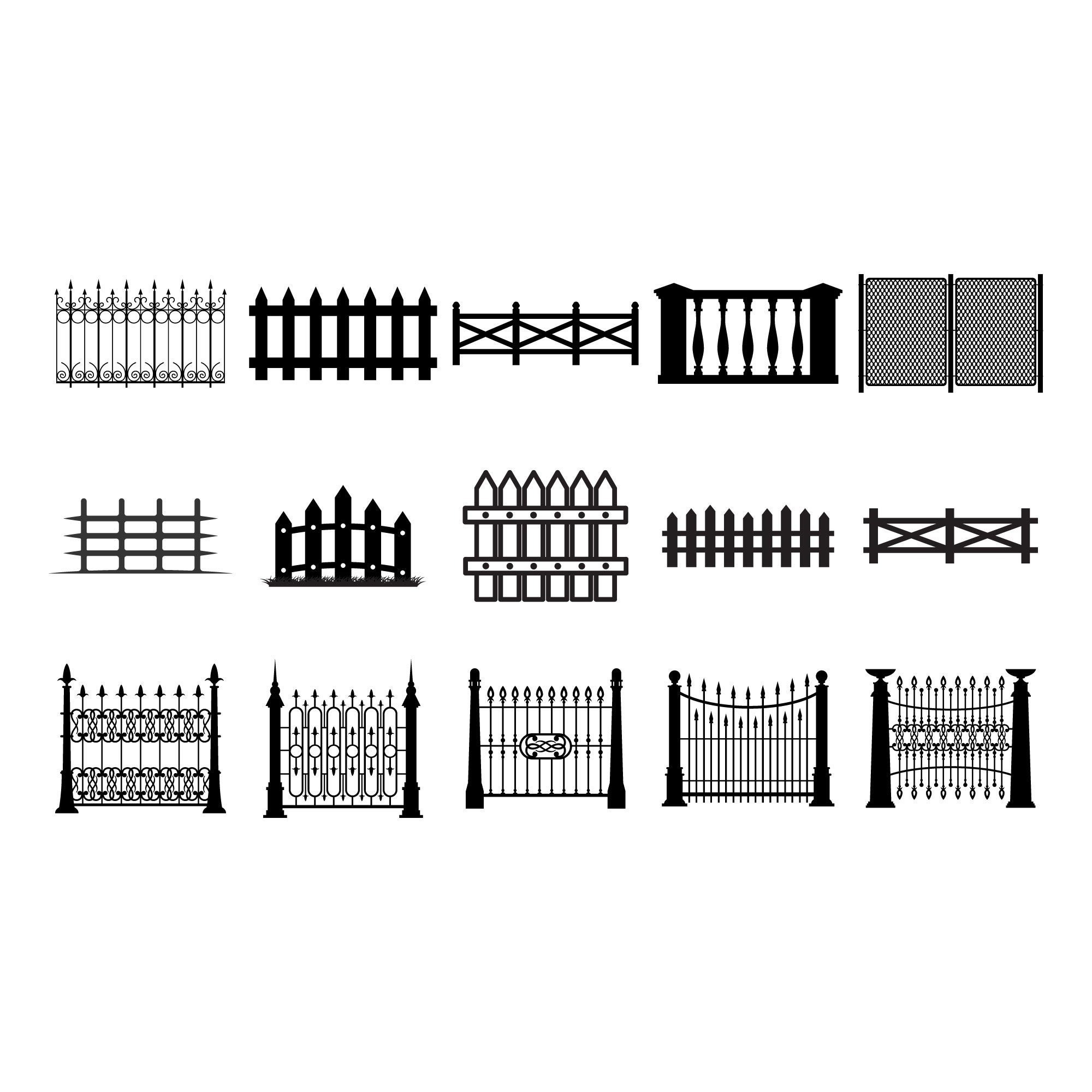 Home Fence Svg, Fence Clipart, Fence PNG, Door Fence Svg, Iron Cast ...