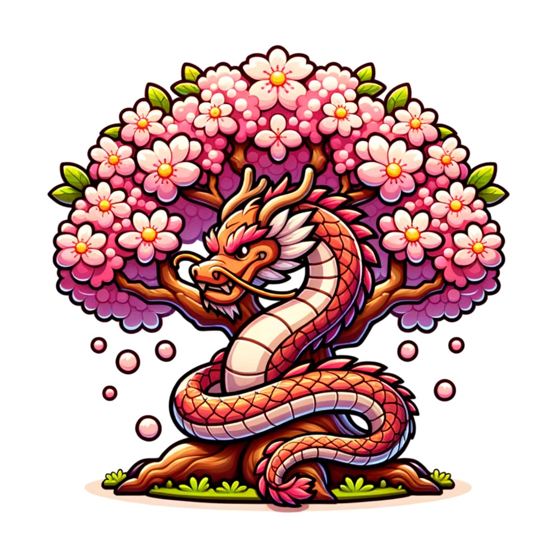 Dragon Around Cherry Tree Png, Dragon Png, Cherry Png, Dragon Tree Png ...