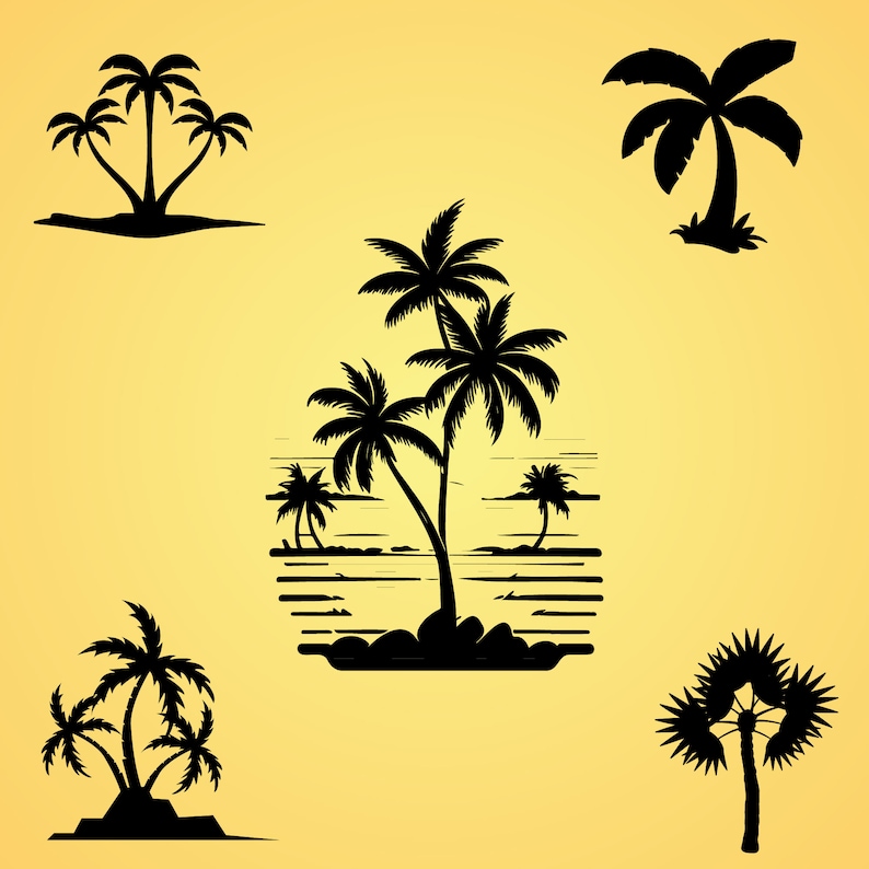 Palm Tree Svg Bundle, 75 Palm Tree Clipart, Palm Tree PNG Files, Palm ...