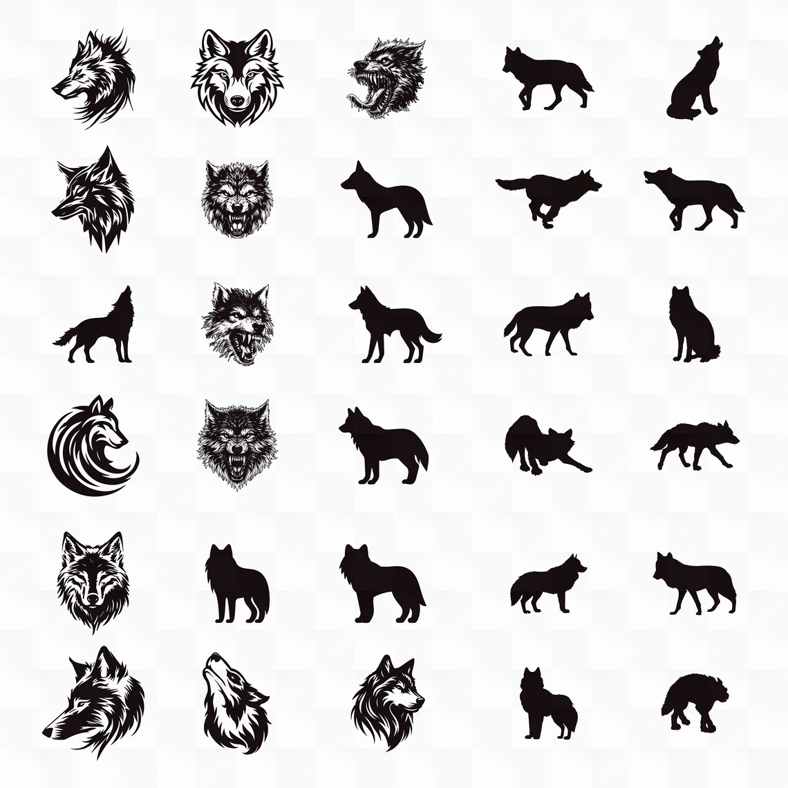 Cute Wolf Svg Bundles, Wolf Clipart, Wolf PNG, Wolf Cut Files, Wolf ...