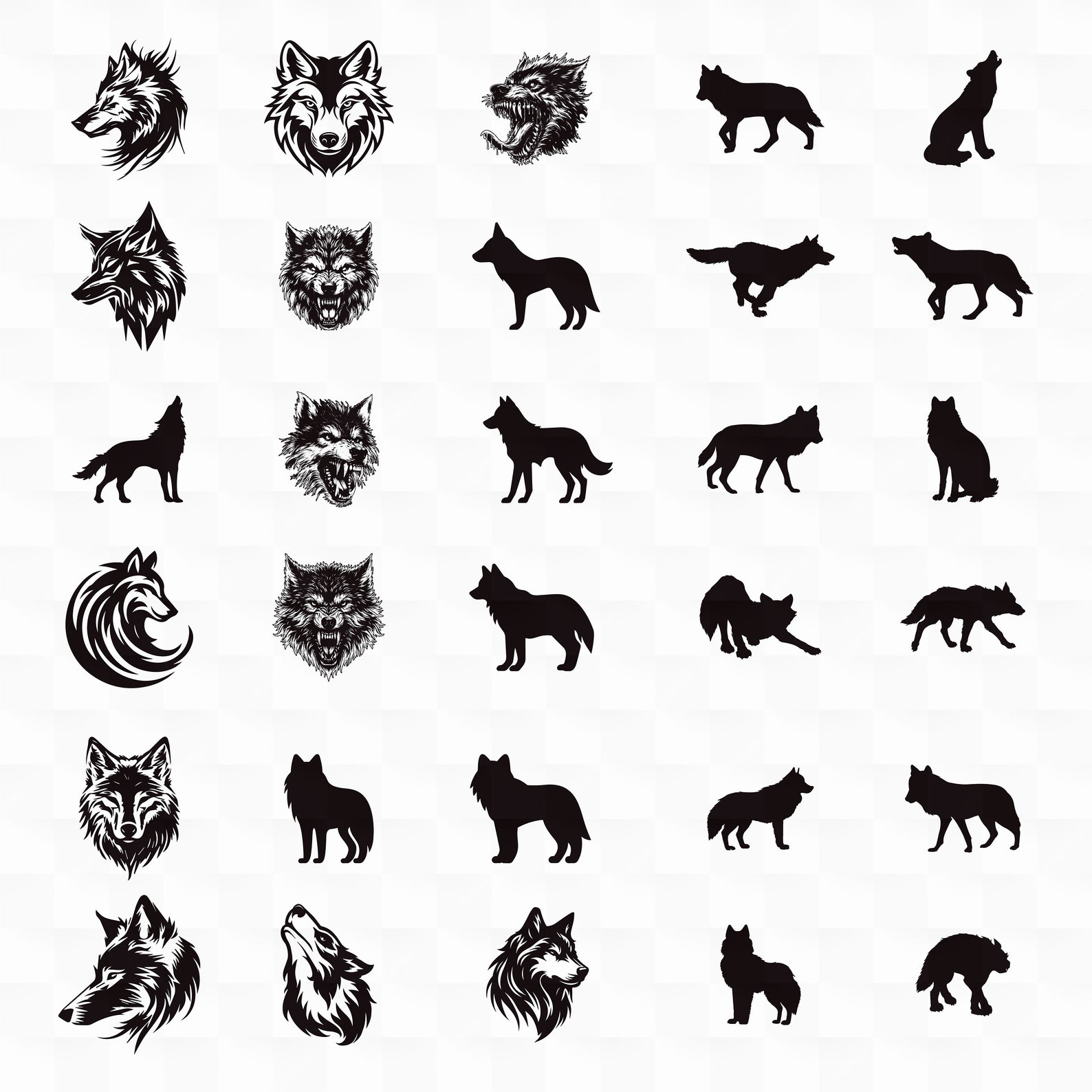 Cute Wolf Svg Bundles, Wolf Clipart, Wolf PNG, Wolf Cut Files, Wolf ...