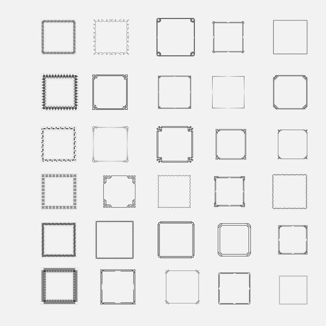 Square Frame Svg, Square Frame PNG Bundle, Square Clipart, Frame Svg ...