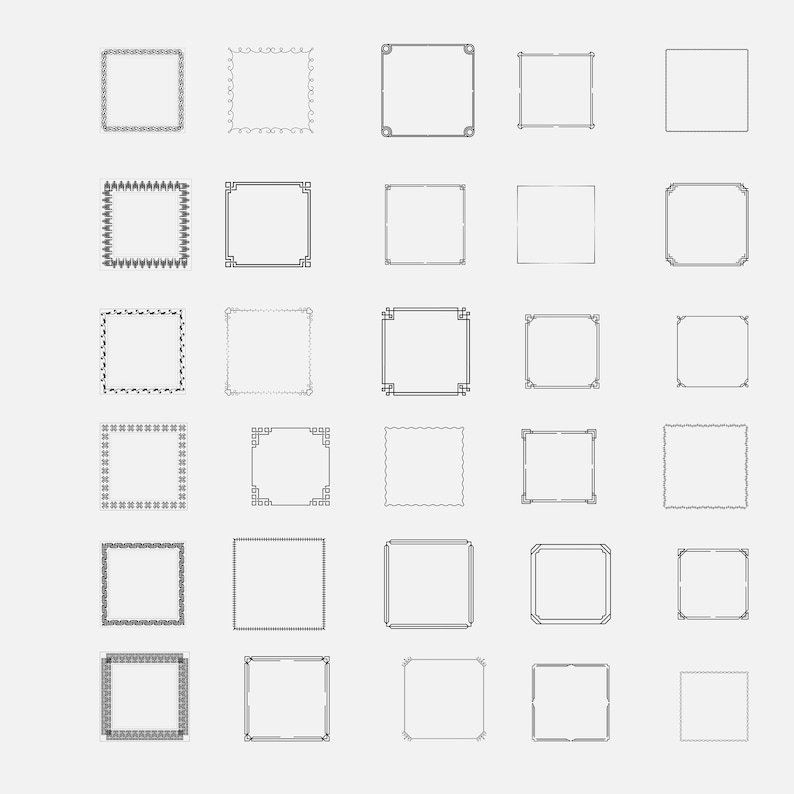 Square Frame Svg, Square Frame PNG Bundle, Square Clipart, Frame Svg ...