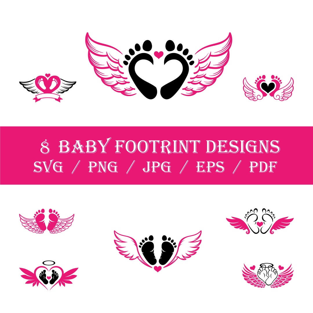 Baby Foot Svg Bundles, 8 Footprint Svg, Baby Shower Svg Bundles, Baby ...