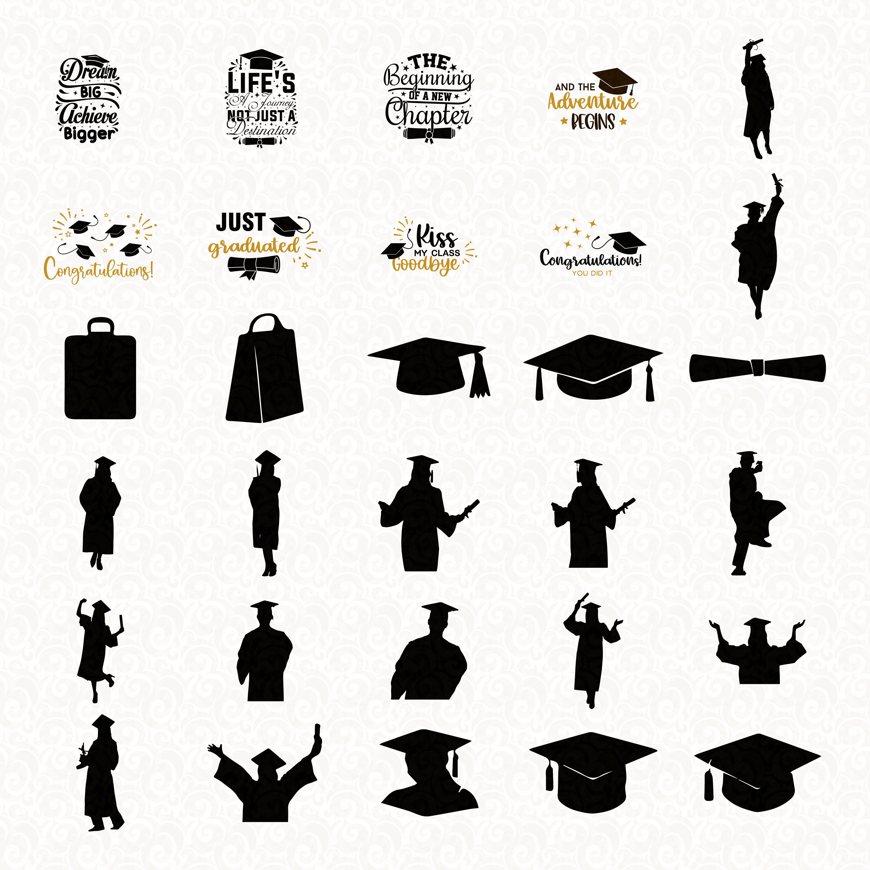 Graduation Svg Bundles, Graduation Clipart, Graduation PNG, Graduation ...