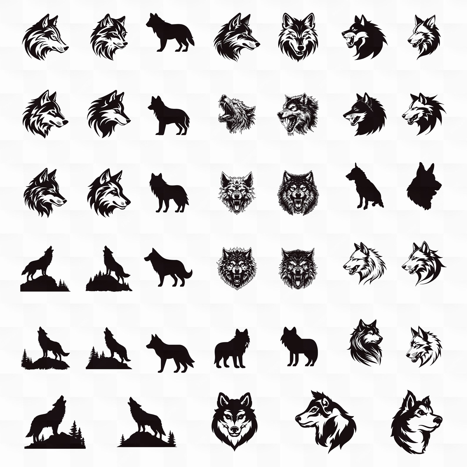 Cute Wolf Svg Bundles, Wolf Clipart, Wolf PNG, Wolf Cut Files, Wolf ...
