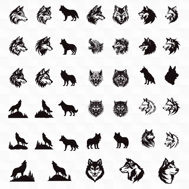 Cute Wolf Svg Bundles, Wolf Clipart, Wolf PNG, Wolf Cut Files, Wolf ...