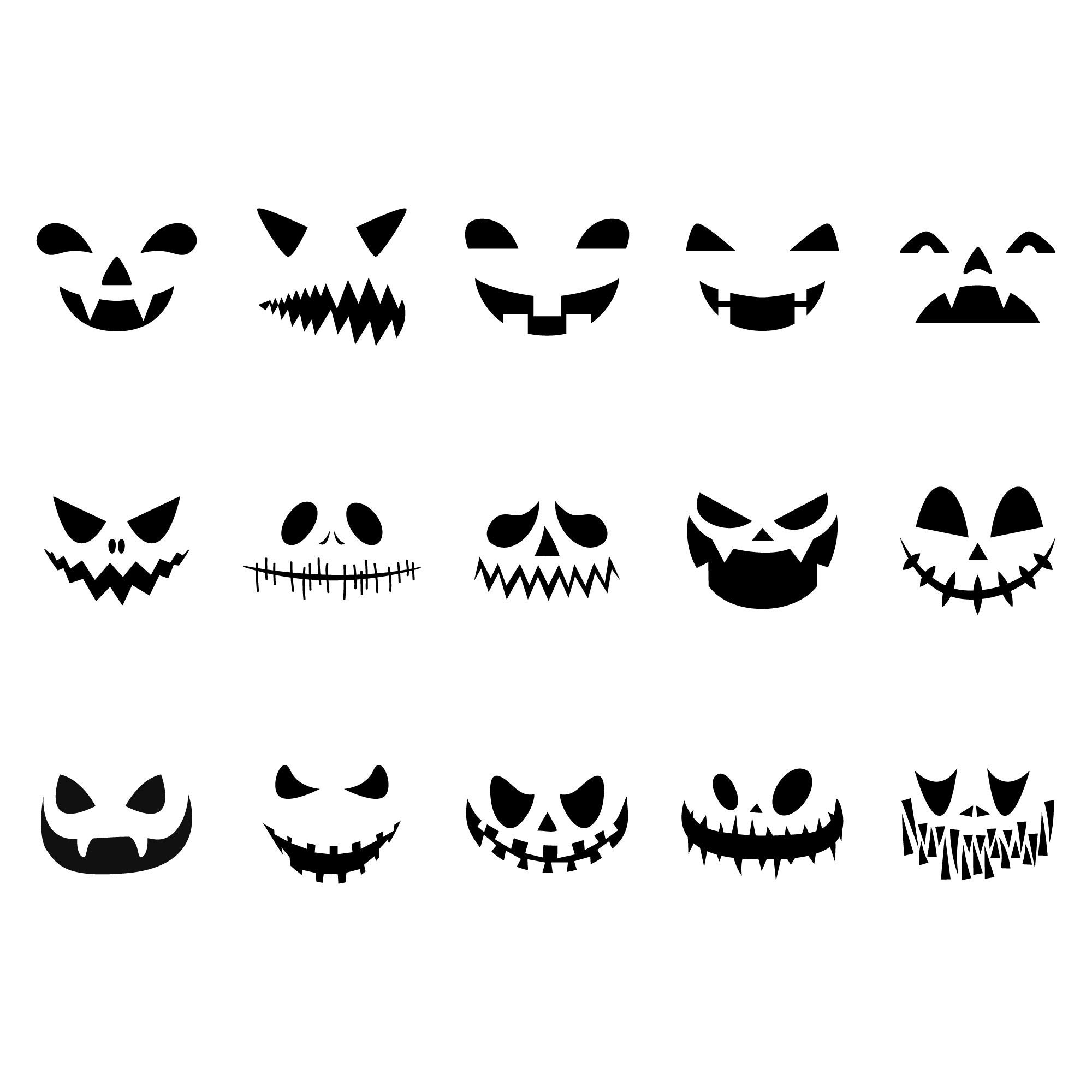 Halloween Faces Svg Bundles, Pumkin Face Svg, Scary Faces Svg Bundles ...