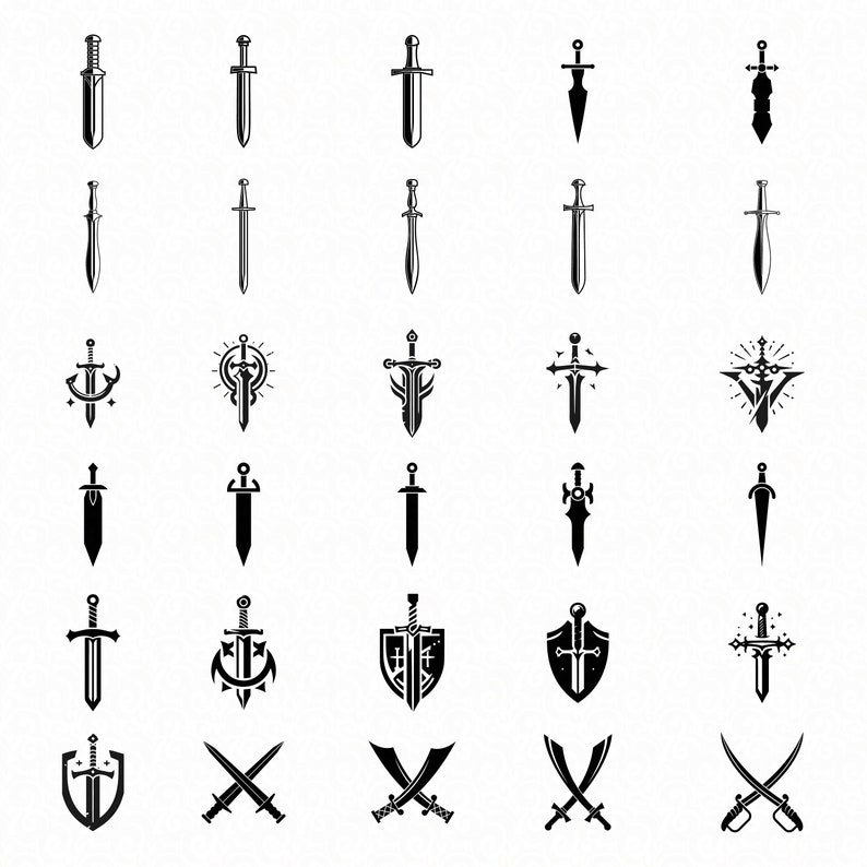 Sword Svg Bundles, Sword Clipart, Weapon Svg, Swords Cut Files for ...