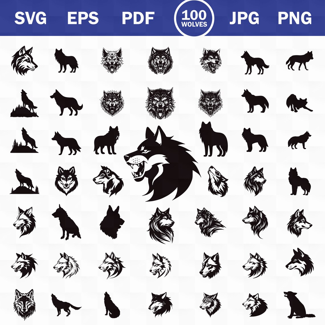 Cute Wolf Svg Bundles, Wolf Clipart, Wolf PNG, Wolf Cut Files, Wolf ...