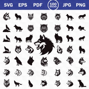 Cute Wolf Svg Bundles, Wolf Clipart, Wolf PNG, Wolf Cut Files, Wolf ...