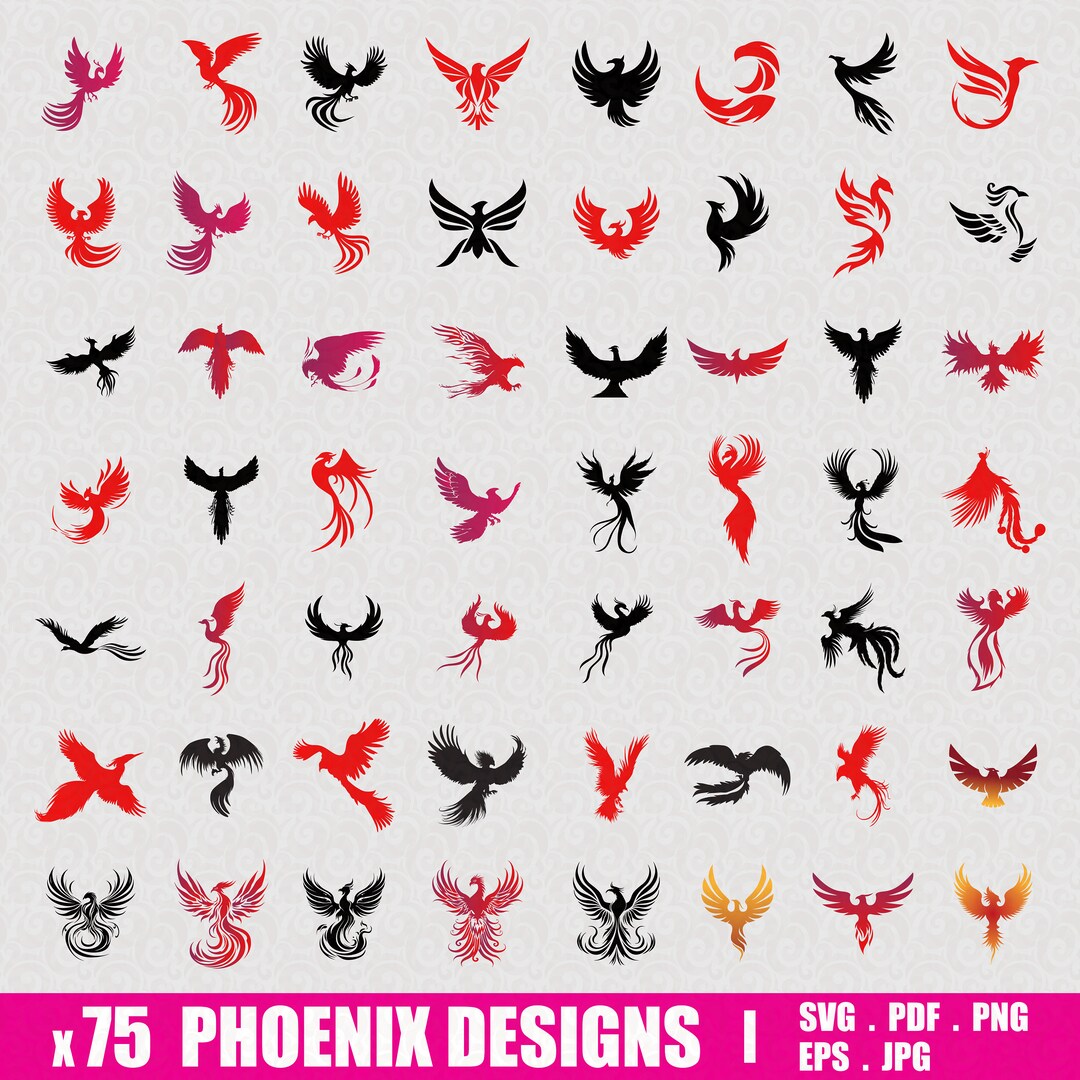 Phoenix Svg Bundles, Phoenix Clipart, Phoenix PNG for Printing, Phoenix ...