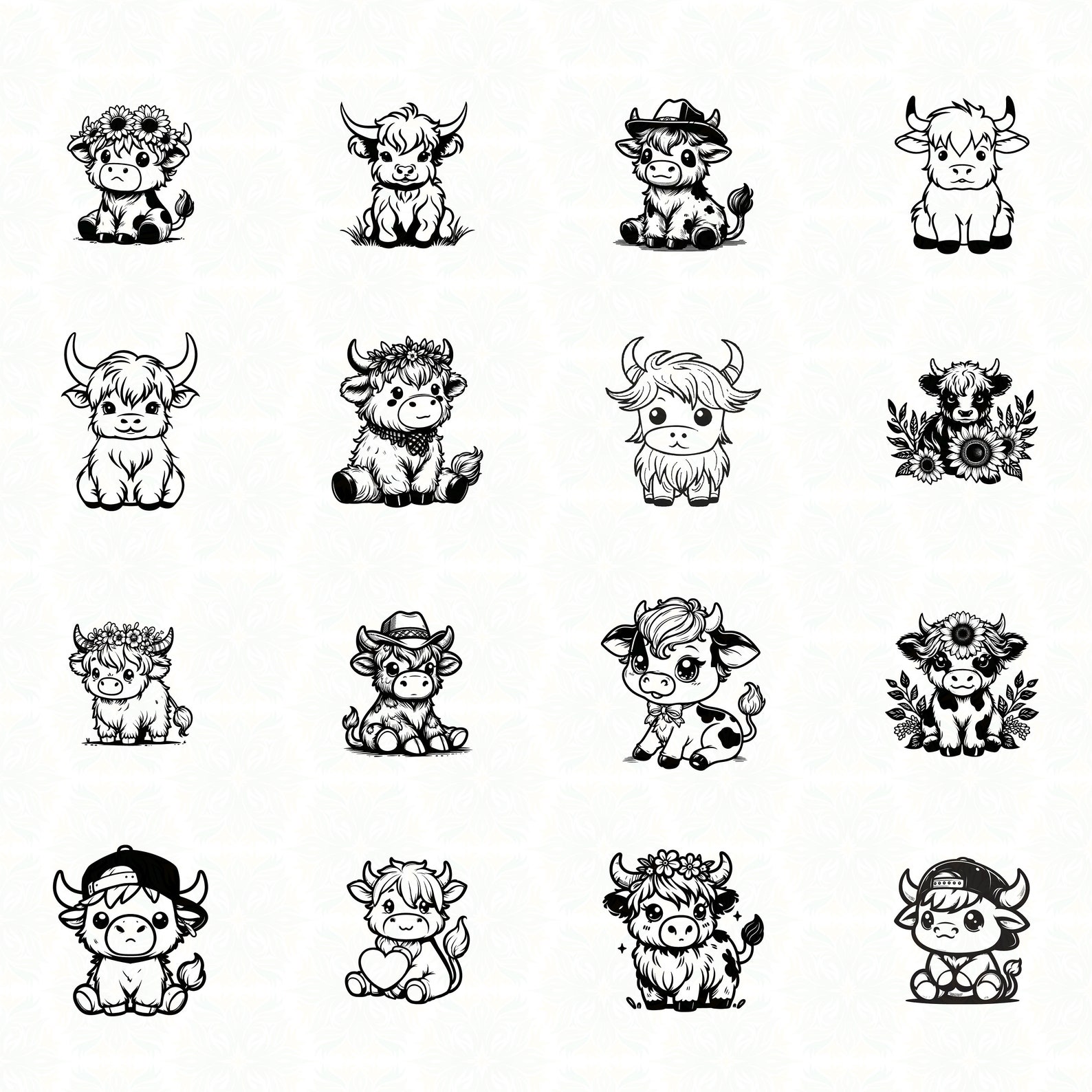 Lovely Highland Cow Svg Bundles, 30 Designs Highland Cow, Highland Cow ...