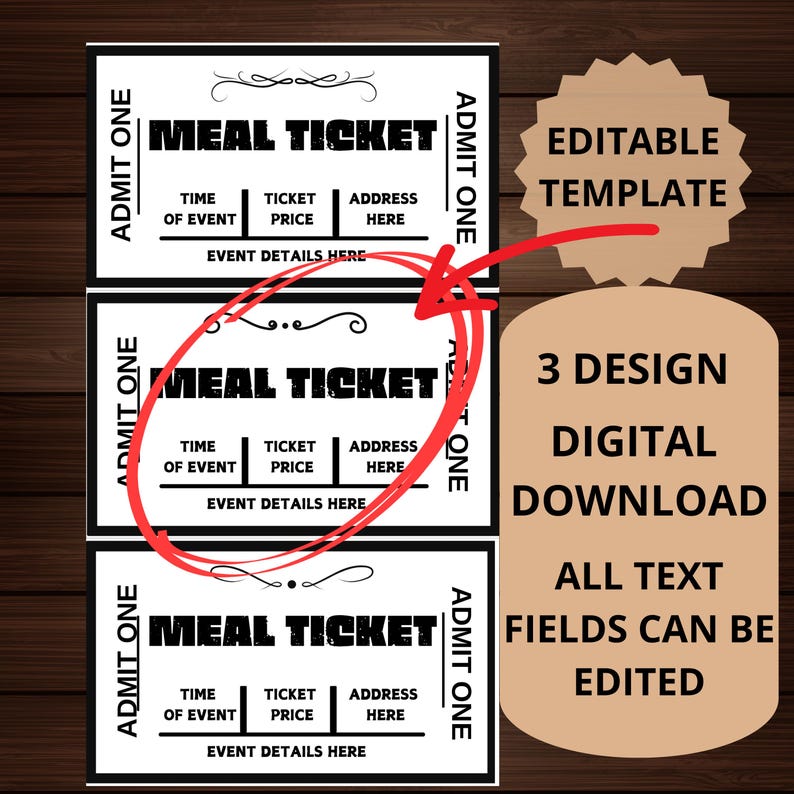 Editable Meal BBQ Hotdog Ticket Template Fundraiser Chicken BBQ ...
