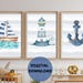 Set of 3 Nautical Kids Room Posters lighthouse-anchor-sailboat Digital ...