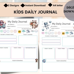 Kids Daily Journal, Printable Kids Journal, DIY Journal Pages for Kids ...