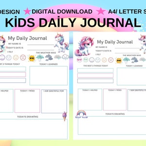 Kids Daily Journals /kids Activity Drawing Page /diary for Children ...