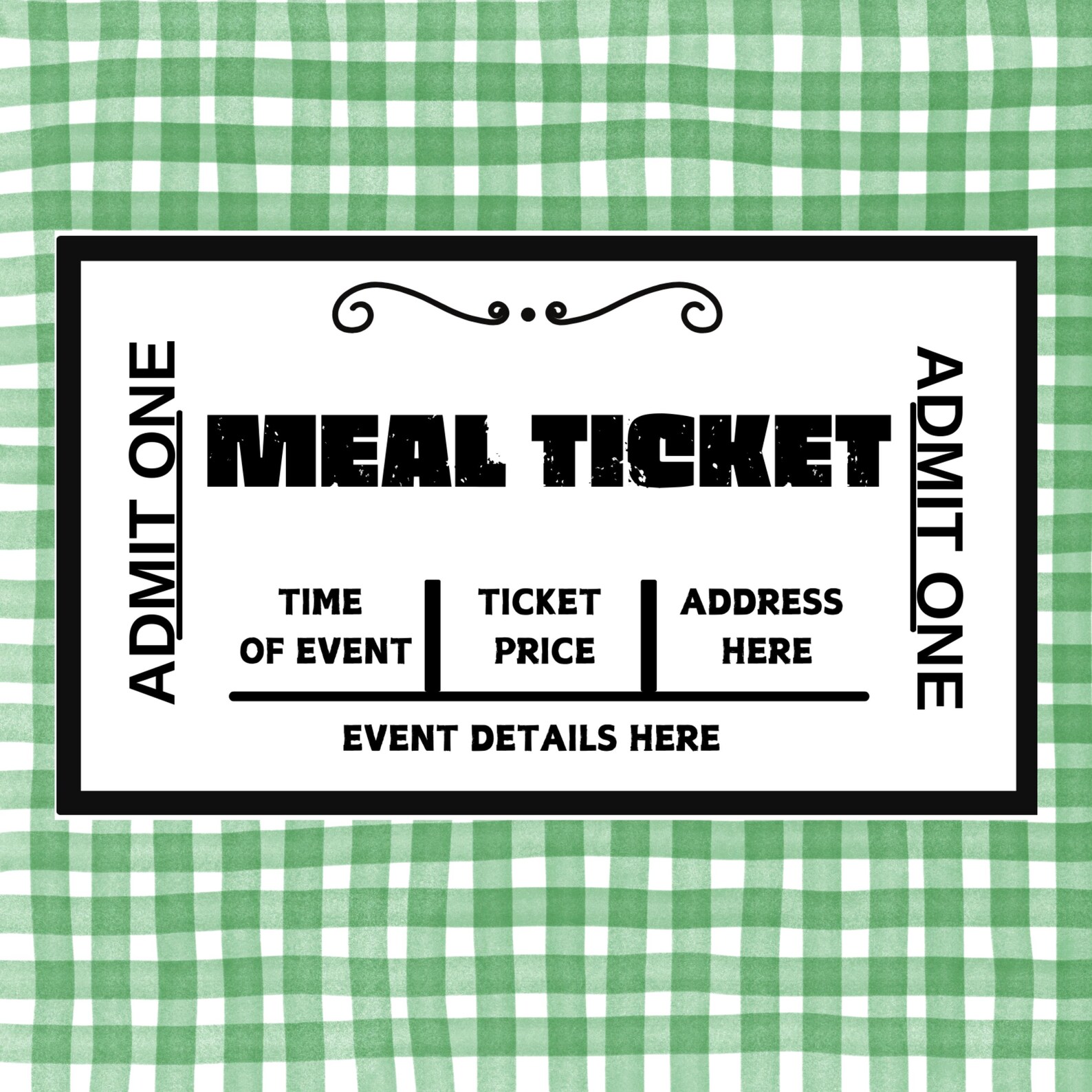 Editable Meal BBQ Hotdog Ticket Template Fundraiser Chicken BBQ ...