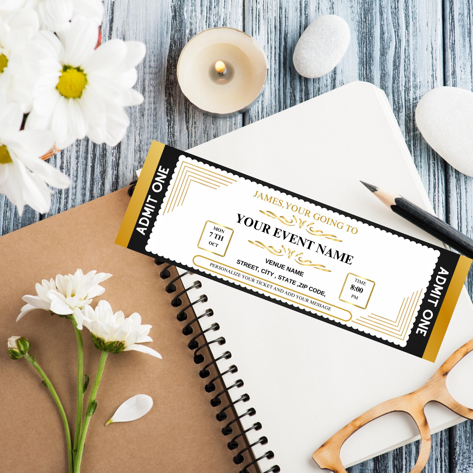 EDITABLE DIY Ticket Template, Movie Night Party ,football,birthday ...