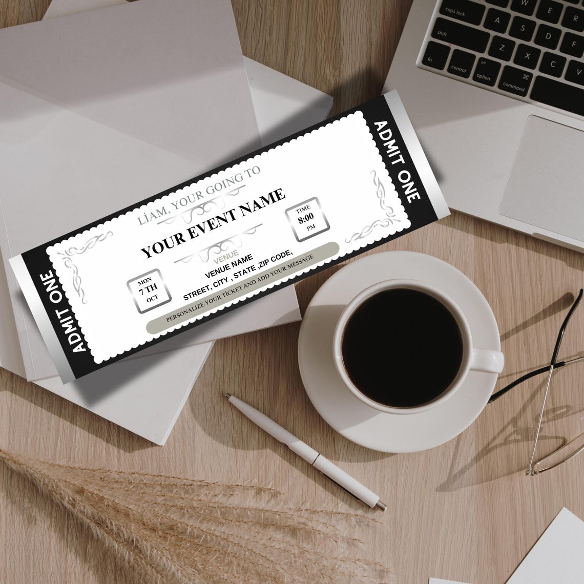 EDITABLE DIY Ticket Template, Movie Night Party ,football,birthday ...