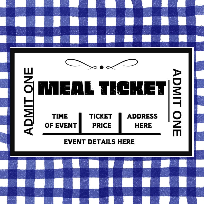 Editable Meal BBQ Hotdog Ticket Template Fundraiser Chicken BBQ ...
