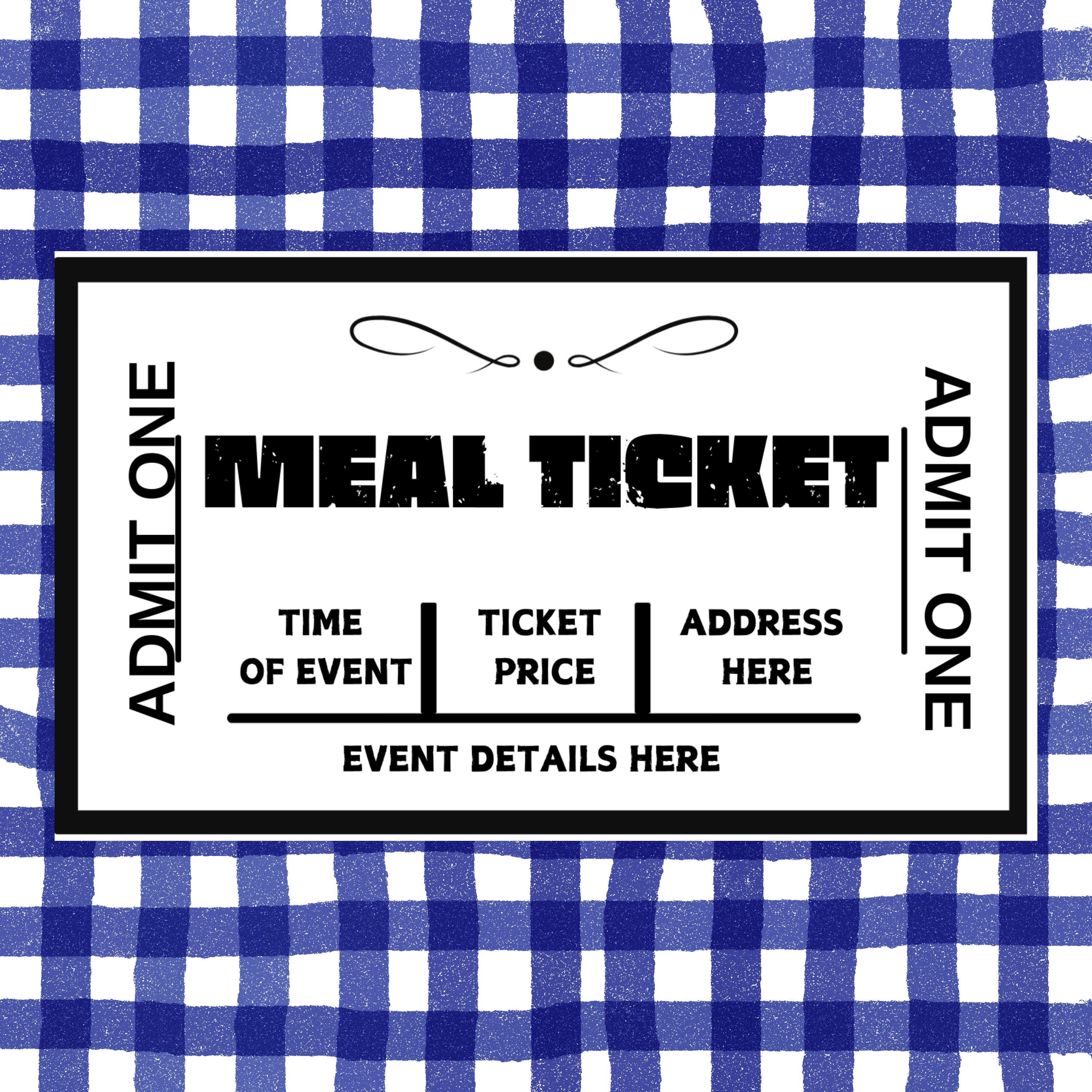 Editable Meal BBQ Hotdog Ticket Template Fundraiser Chicken BBQ ...