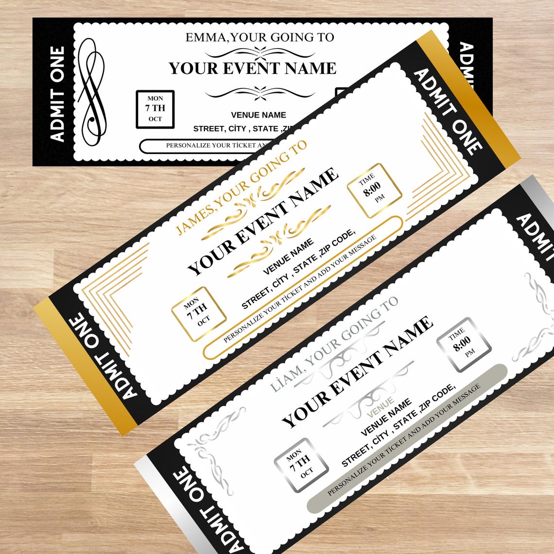 EDITABLE DIY Ticket Template, Movie Night Party ,football,birthday ...