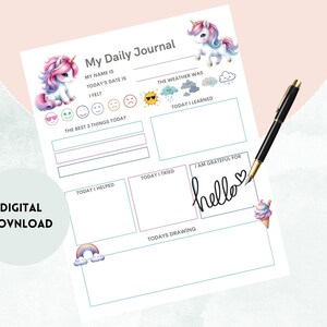 Kids Daily Journals /kids Activity Drawing Page /diary for Children ...