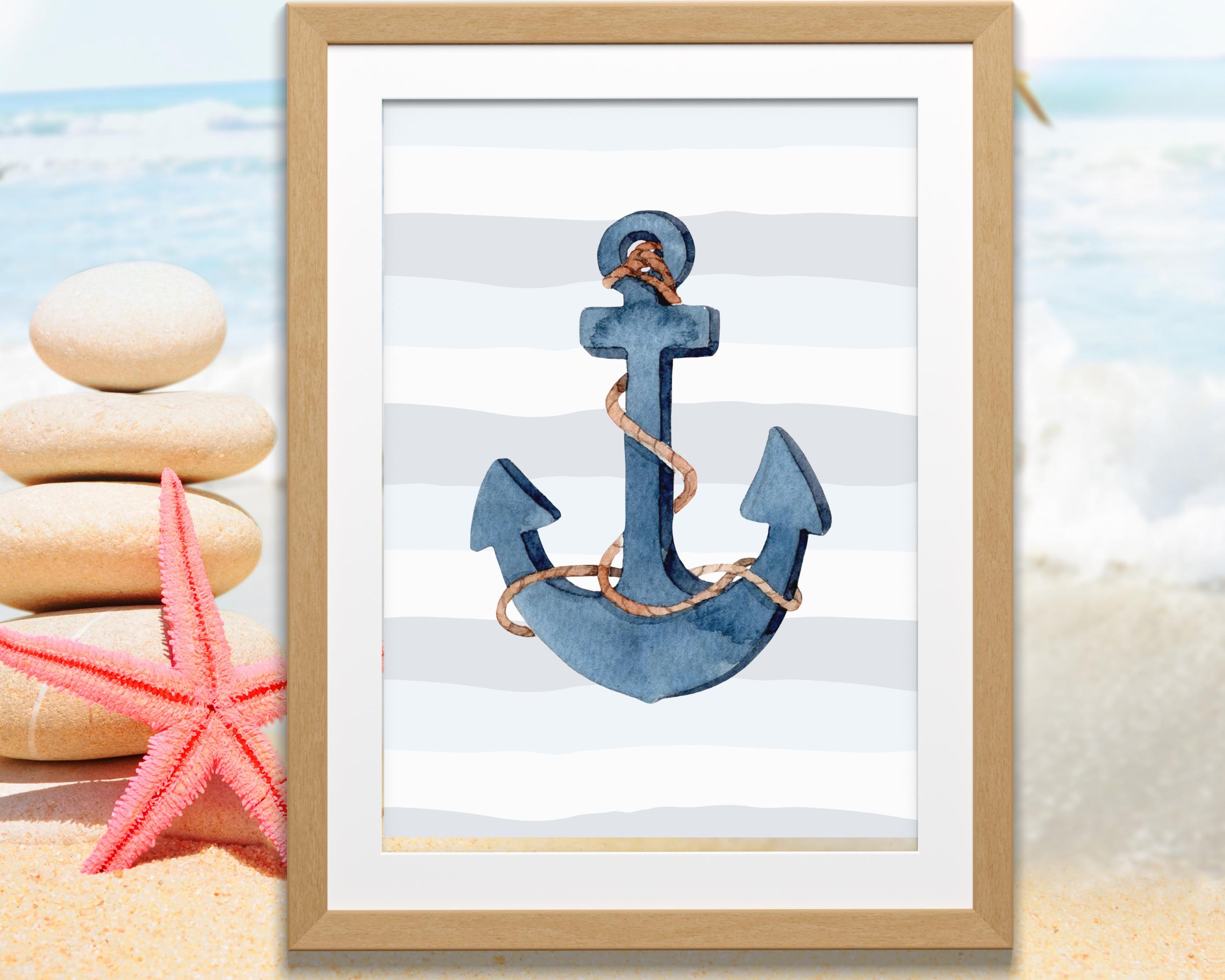 Set of 3 Nautical Kids Room Posters lighthouse-anchor-sailboat Digital ...