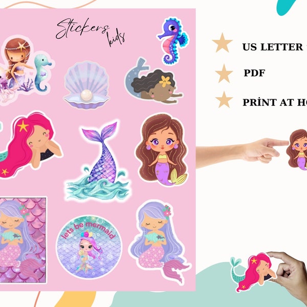 Mermaid Stickers - Etsy