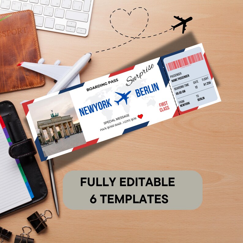 Editable Boarding Pass Canva Templates Custom Travel Ticket ,digital ...