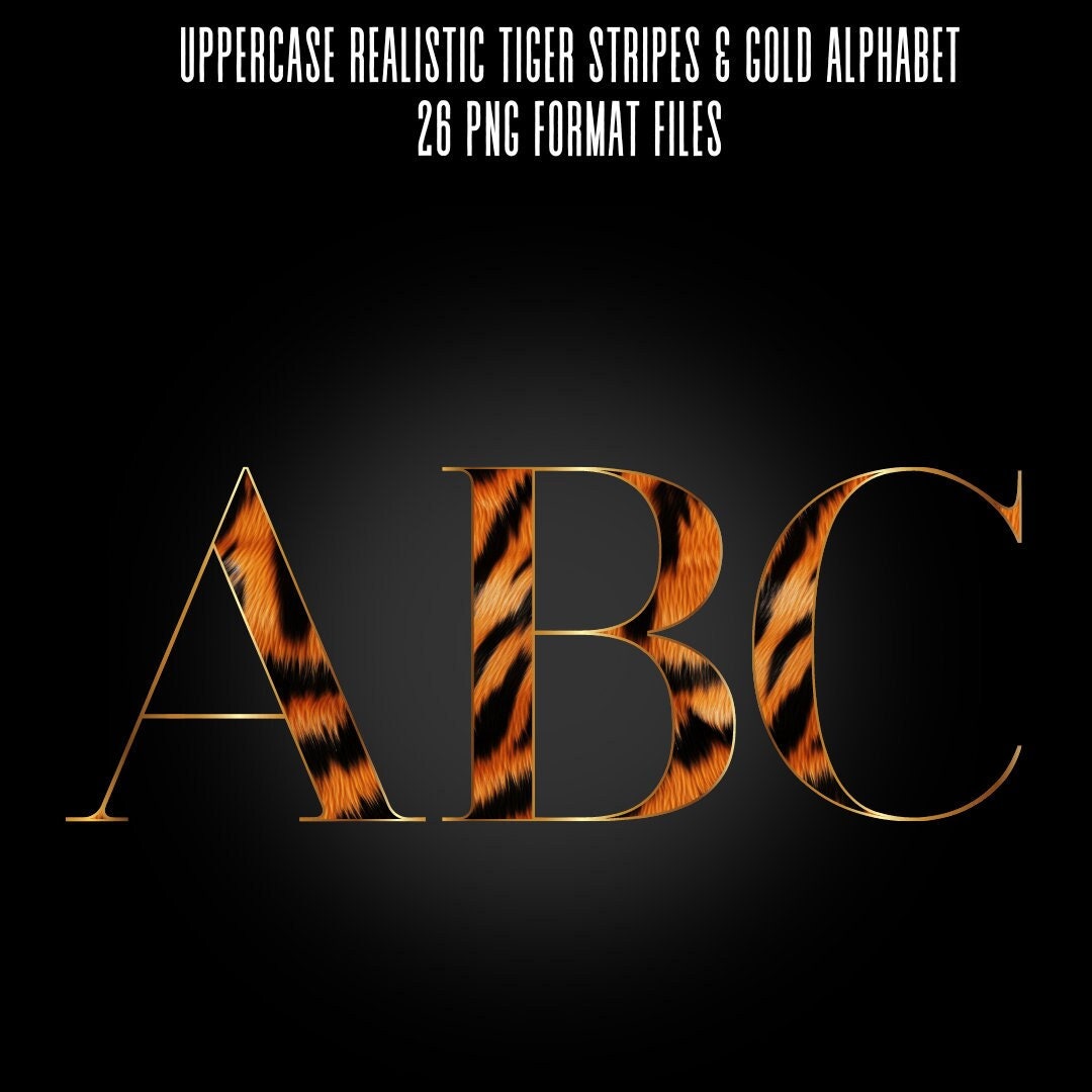Beautiful Digital Letters, Digital Alphabet, Digital Realistic Tiger ...