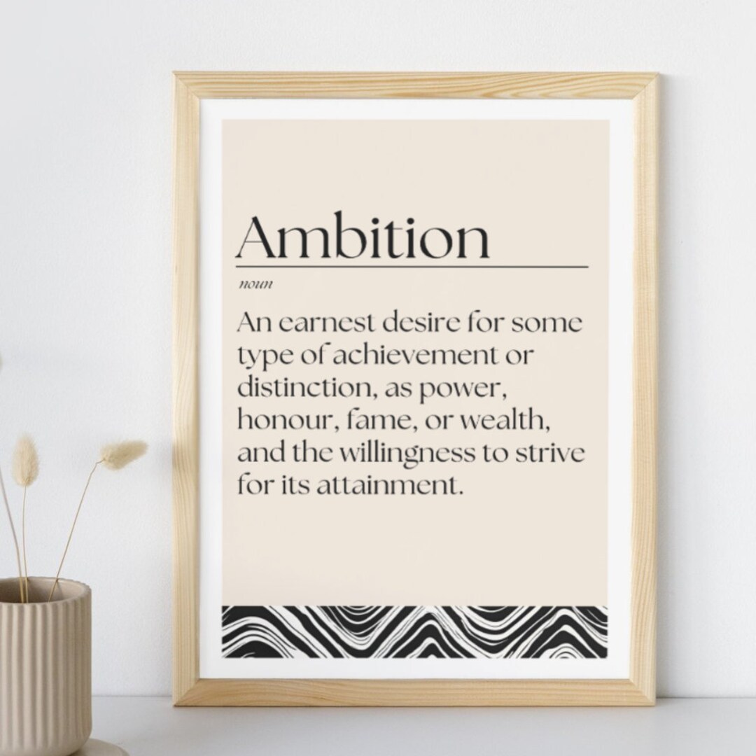 Ambition Definition Print, Dictionary Print, Definition Print, Framed ...