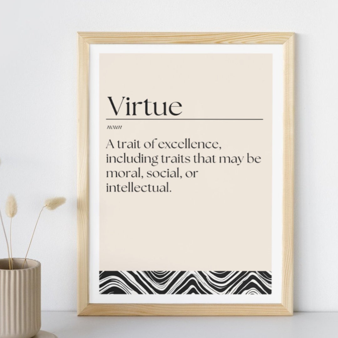 Virtue Definition Print, Dictionary Print, Definition Print, Framed ...