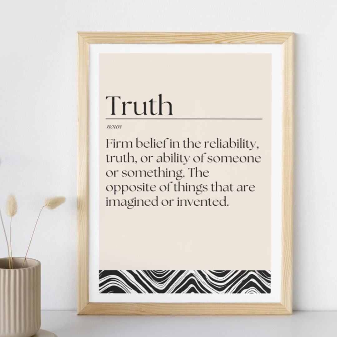 Truth Definition Print, Dictionary Print, Definition Print, Framed ...