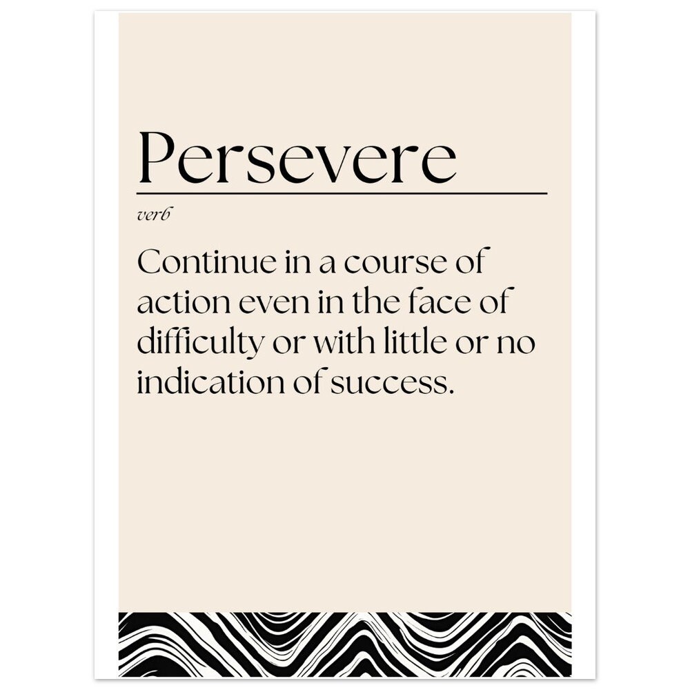 Persevere Definition Print, Dictionary Print, Definition Print, Framed ...