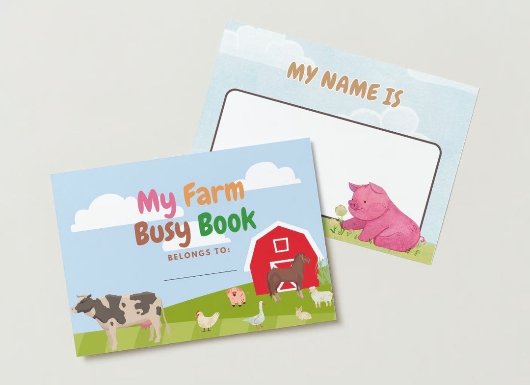Farm Busy Book: Printable Toddler Preschool Activity Book. Farm Animals ...
