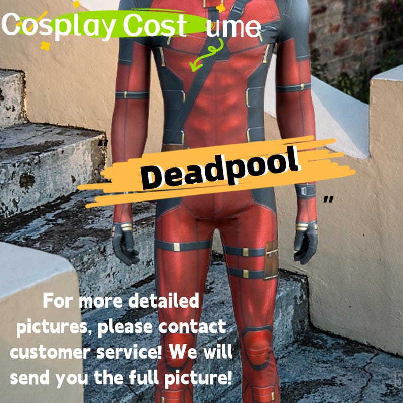 Deadpool Tights Cosplay Suit Halloween Outfit Deadpool Headgear - Etsy
