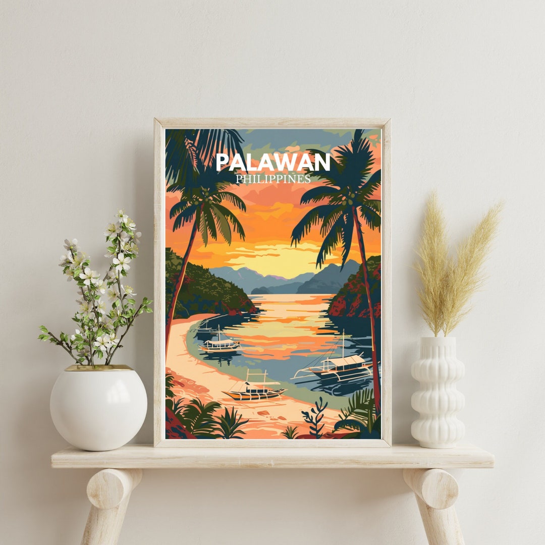 Palawan Travel Poster Philippines Travel Poster Wall Art World Travel ...