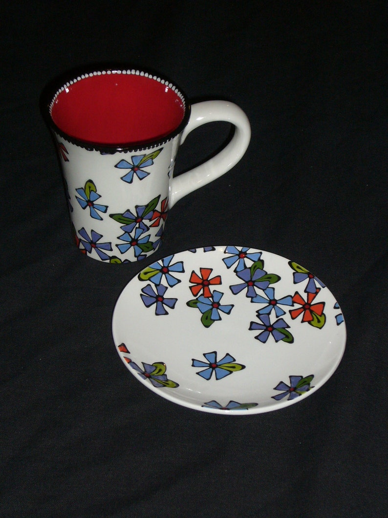 Flared Mug and Snack Plate Combo - Etsy