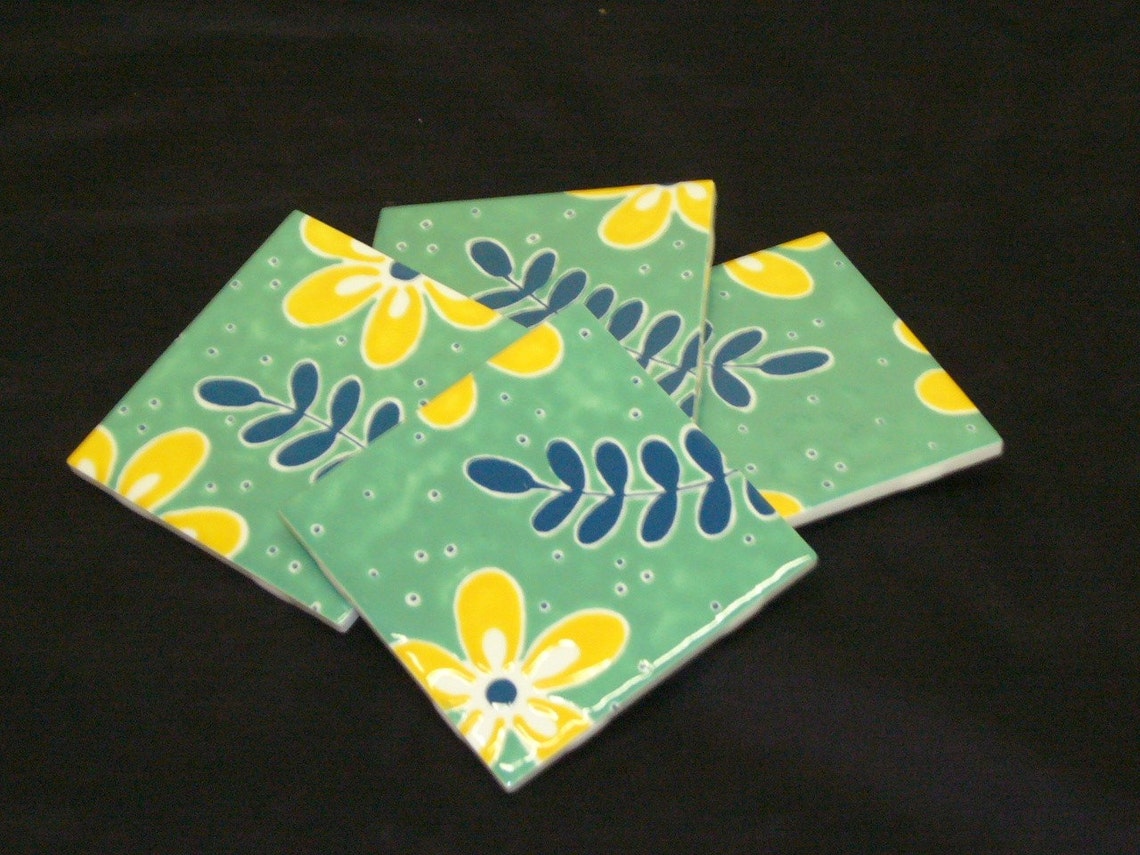 Tile Coaster Sets - Etsy