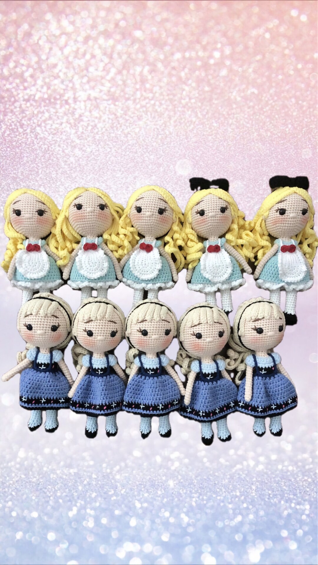 Alice,elsa Princess Amigurumi Doll-handmade Stuffed Plush Crochet Gift ...